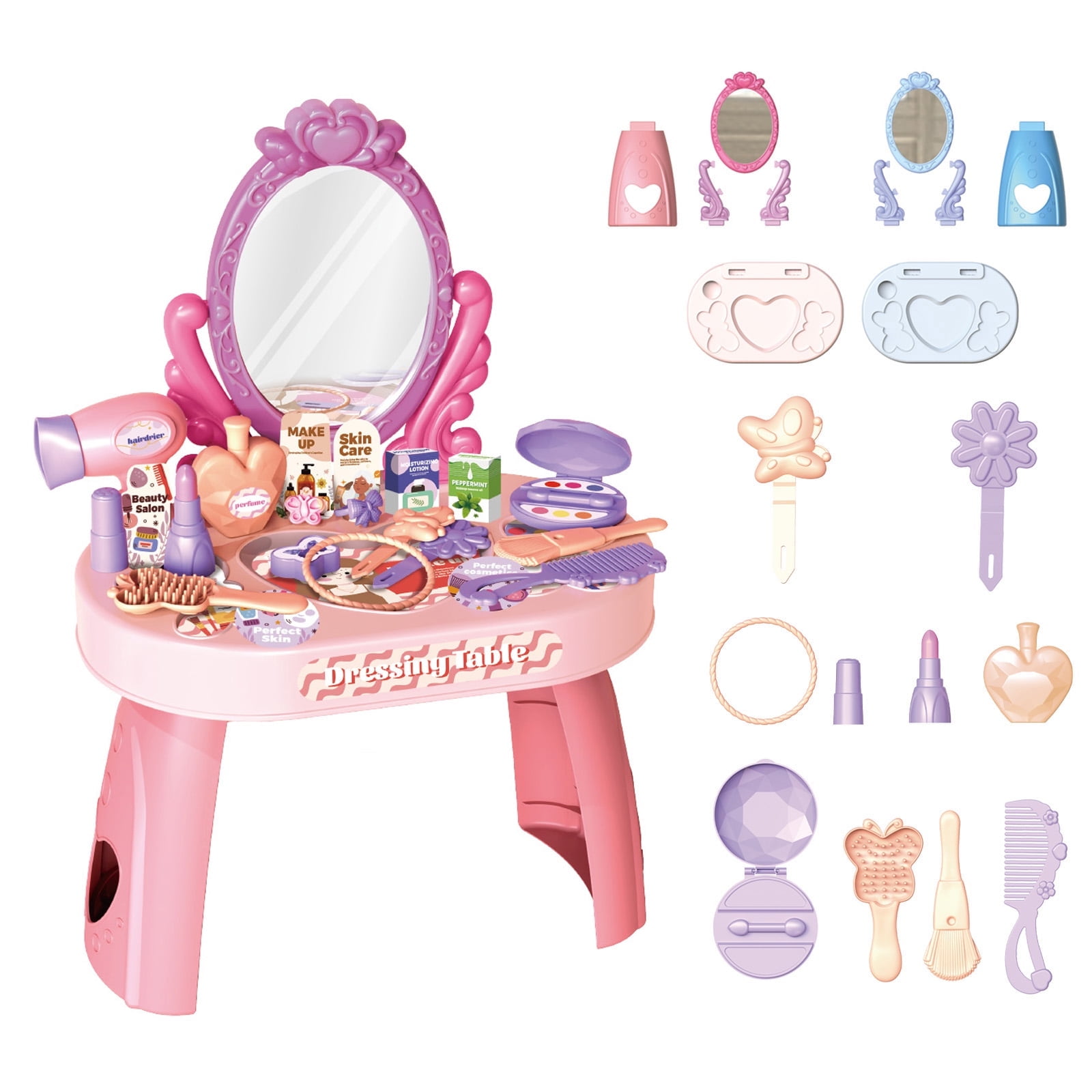 Little Girls Make-up Table Toys with Accessories, Makeup Vanity Set for ...