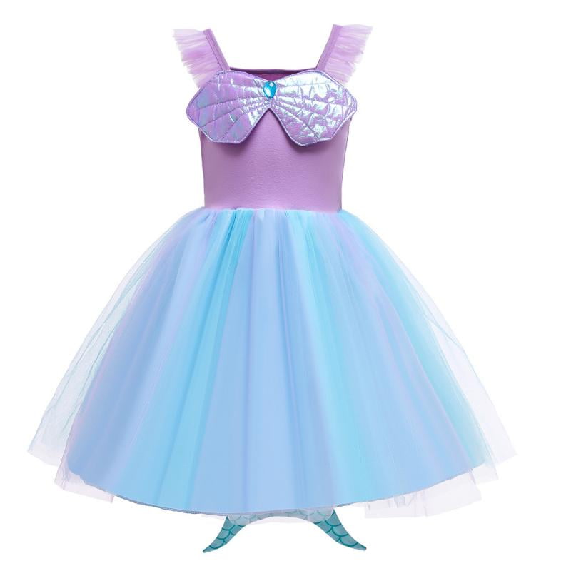 Little Girls Mermaid Princess Dress Birthday Halloween Party Costume ...