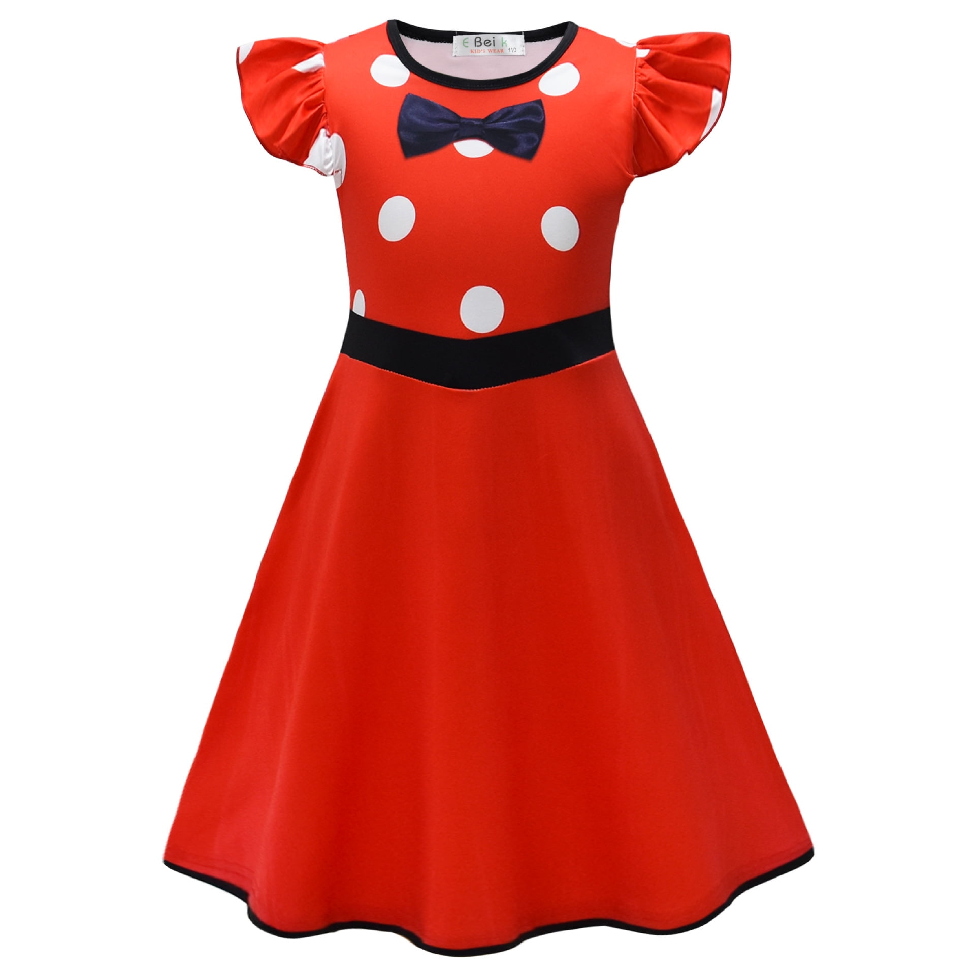 Little Girls Mini Mouse Princess Dress Polka Dots Fancy Dress Up, 3-9Y ...