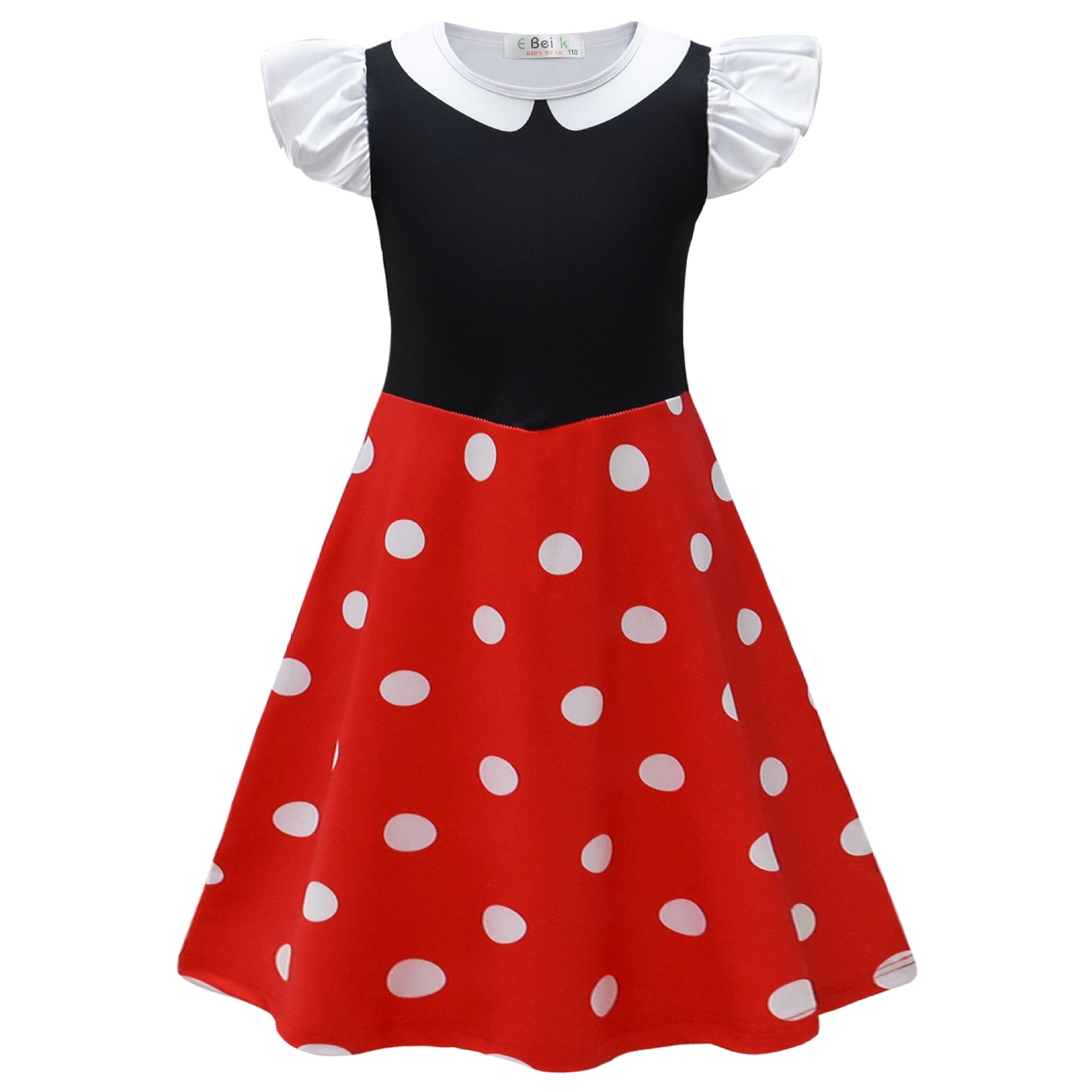 Little Girls Mini Mouse Princess Dress Polka Dots Fancy Dress Up, 3-9Y ...