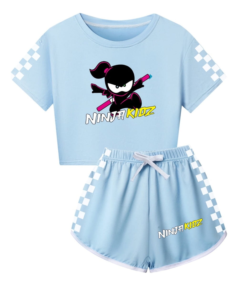 Little Girls Ninja Kidz Apparel – Kids Cute 2-Piece Summer Crop Top and ...