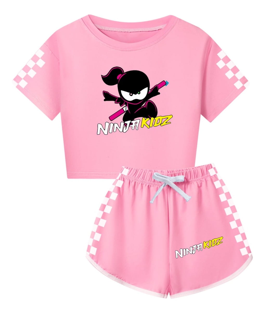 Little Girls Ninja Kidz Apparel – Kids Cute 2-Piece Summer Crop Top and ...