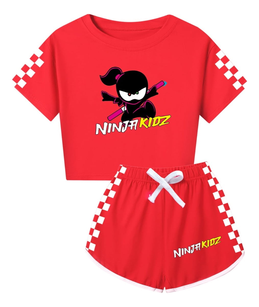 Little Girls Ninja Kidz Apparel – Kids Cute 2-Piece Summer Crop Top and ...