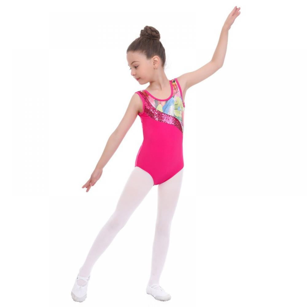 Little Girls One-Piece Gymnastics Leotards, Big Girls Sleeveless ...