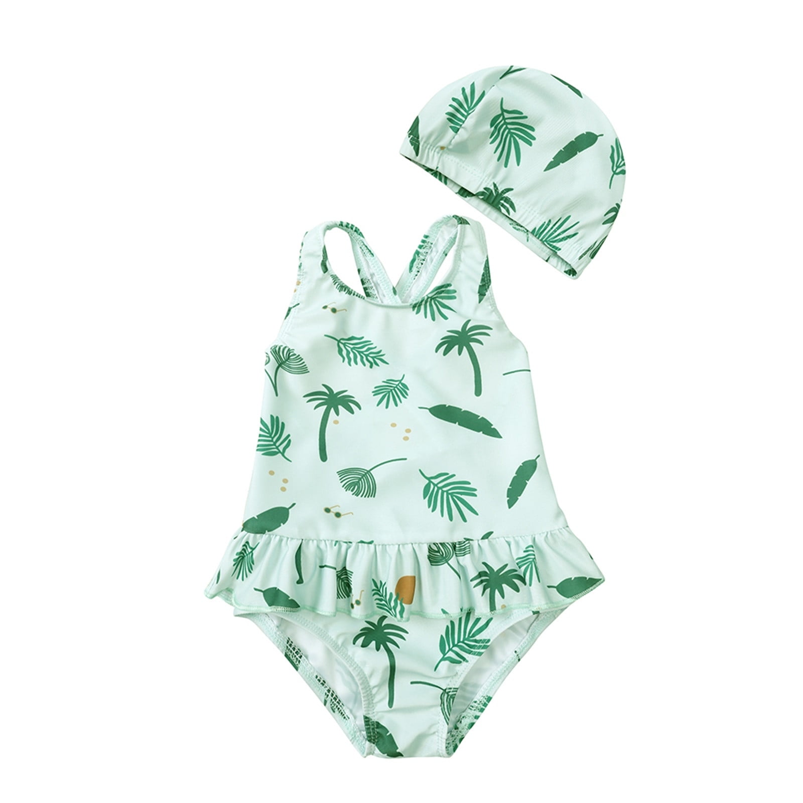Little Girls One-Piece Swimsuit Bikini Set Swimwear Green,5-6T One ...