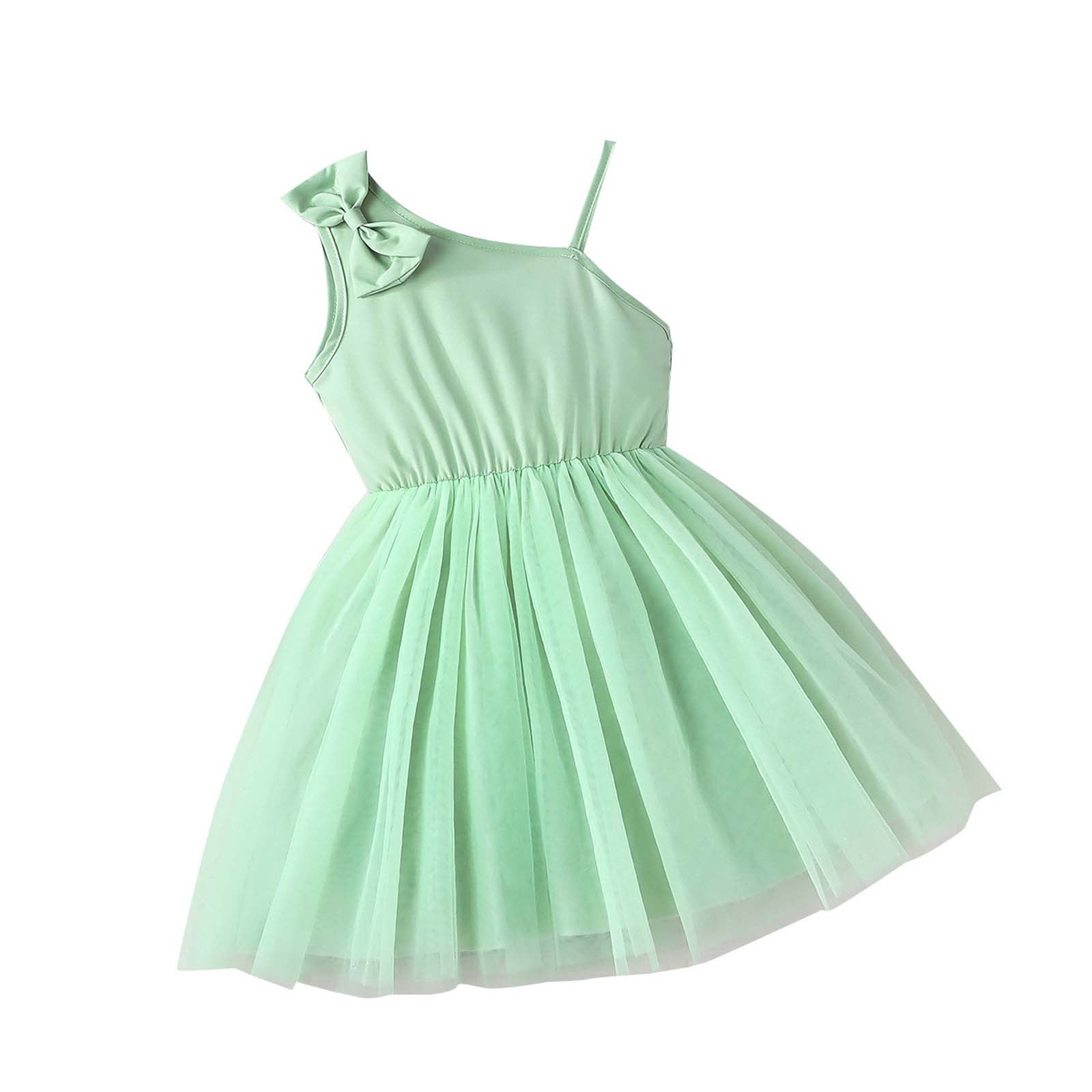 Little Girls One Shoulder Dress Summer Party Graduation Semi Formal ...