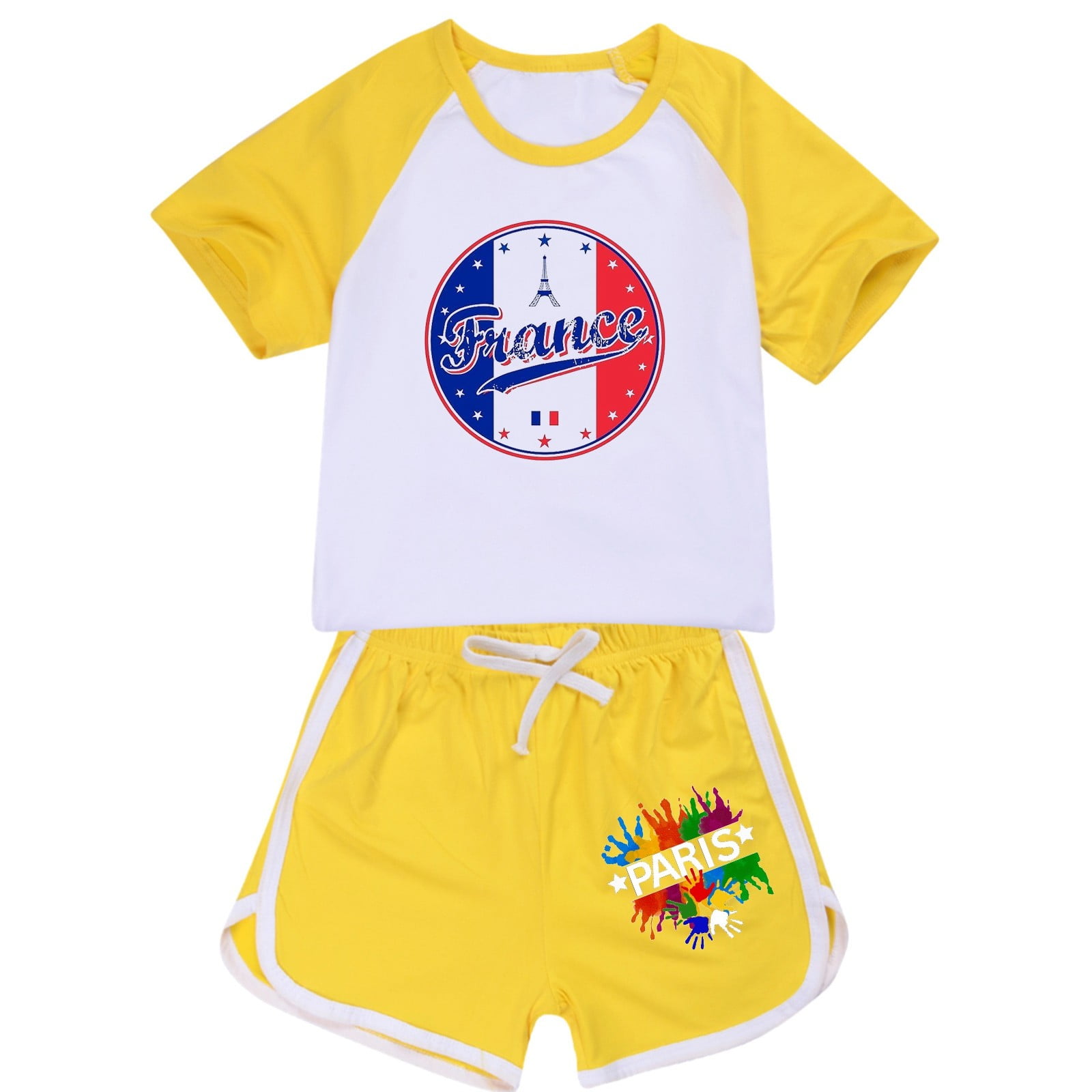 Little Girls Outfit Sets Paris Sports Tracksuit Graphic Tee Shirt ...