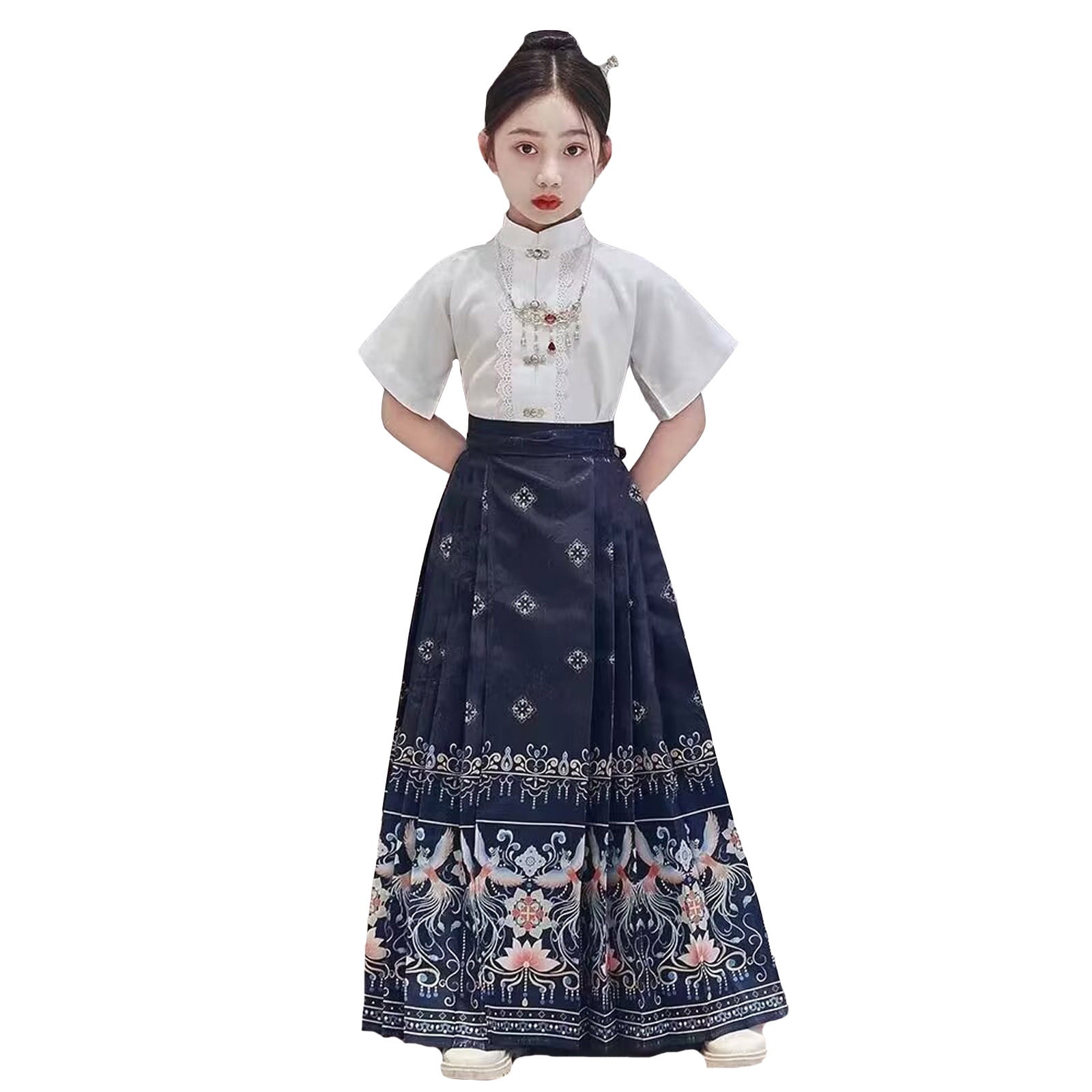Little Girls Outfits Chinese Dress Horse Face Skirt Chinese Classical ...