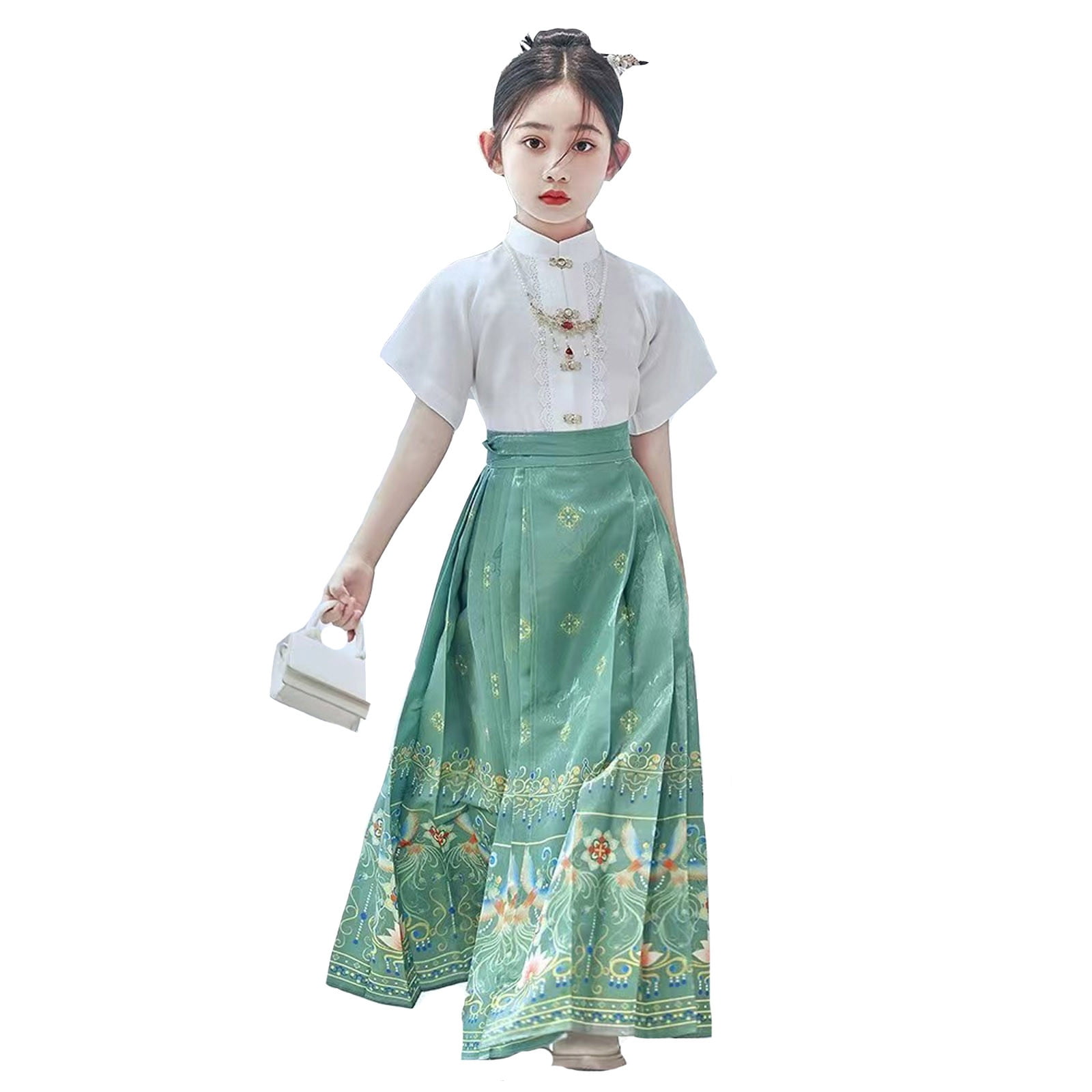 Little Girls Outfits Chinese Dress Horse Face Skirt Chinese Classical ...