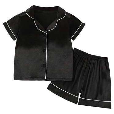 Gyratedream 4-14Y Child Girl Boy Silk Satin Pajamas Set,Short Sleeve ...