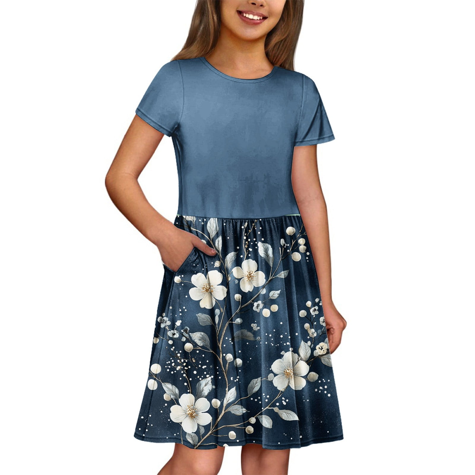 Little Girls Patchwork Dress 2025 Summer Birthday Plain Dress for Girls ...