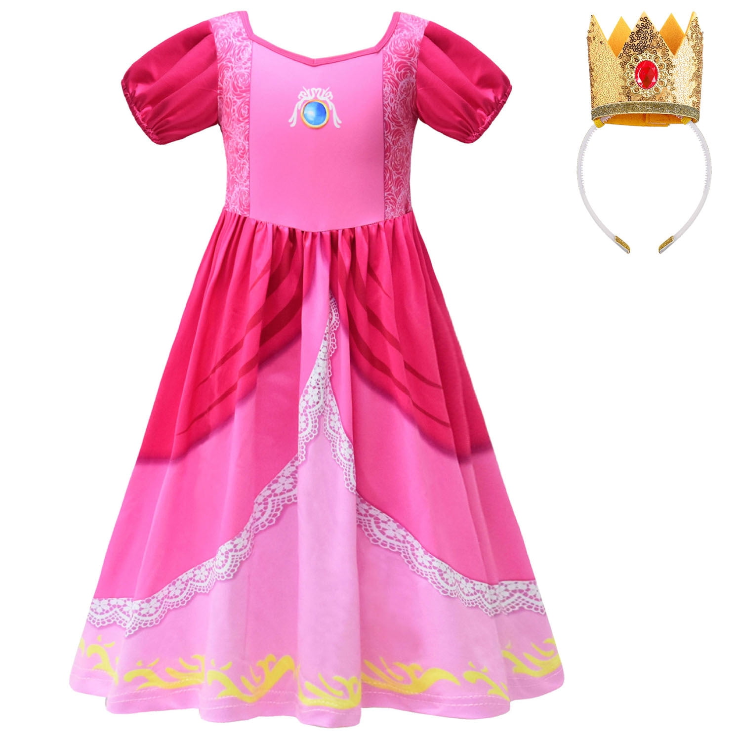Little Girls Peach Princess Dress Party Carnival Hallowen Cosplay ...