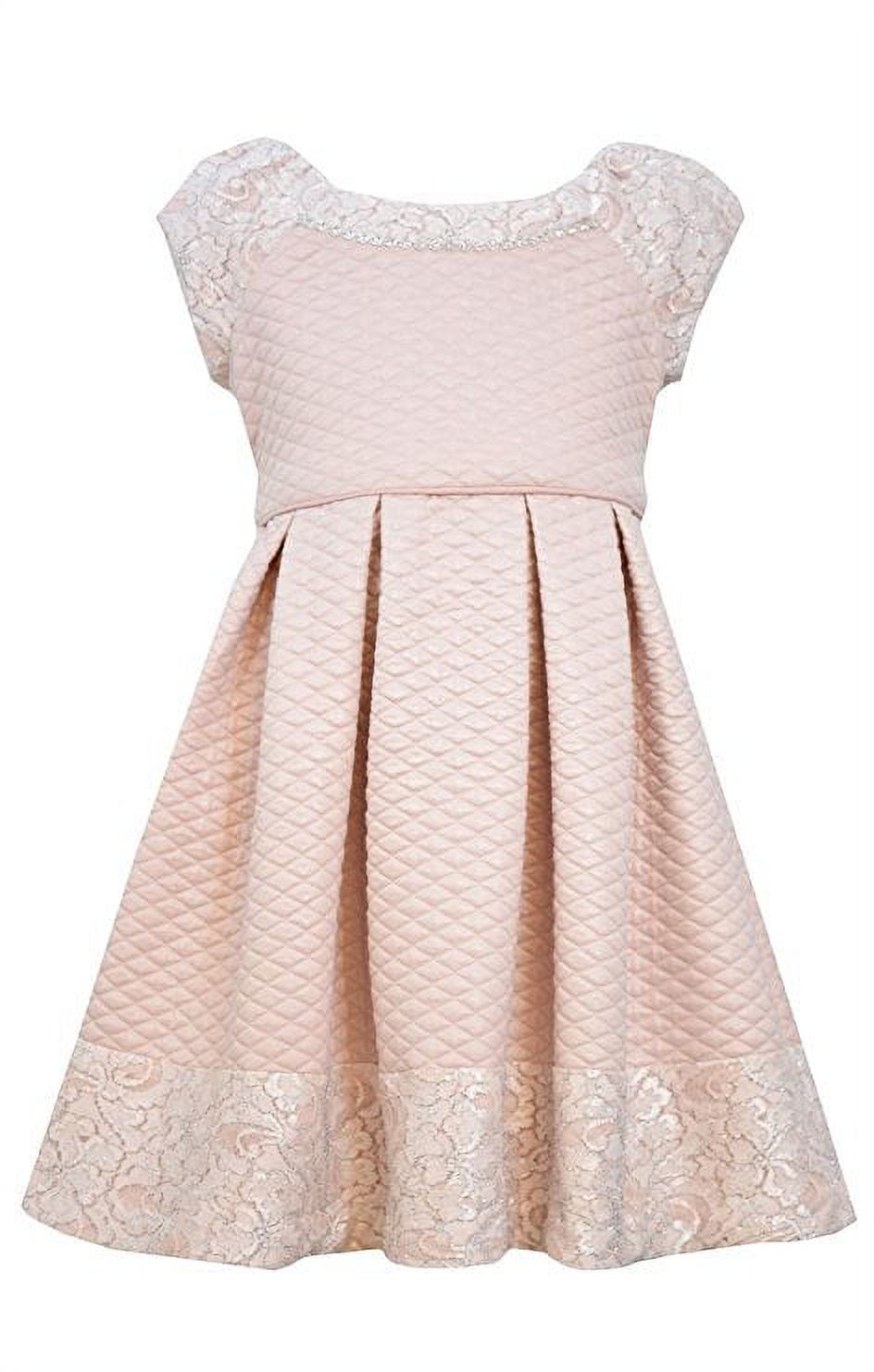 Little Girls Pink Foil and Lace Quilt Dress, X3-TDLG-HOL15, Bonnie Jean ...