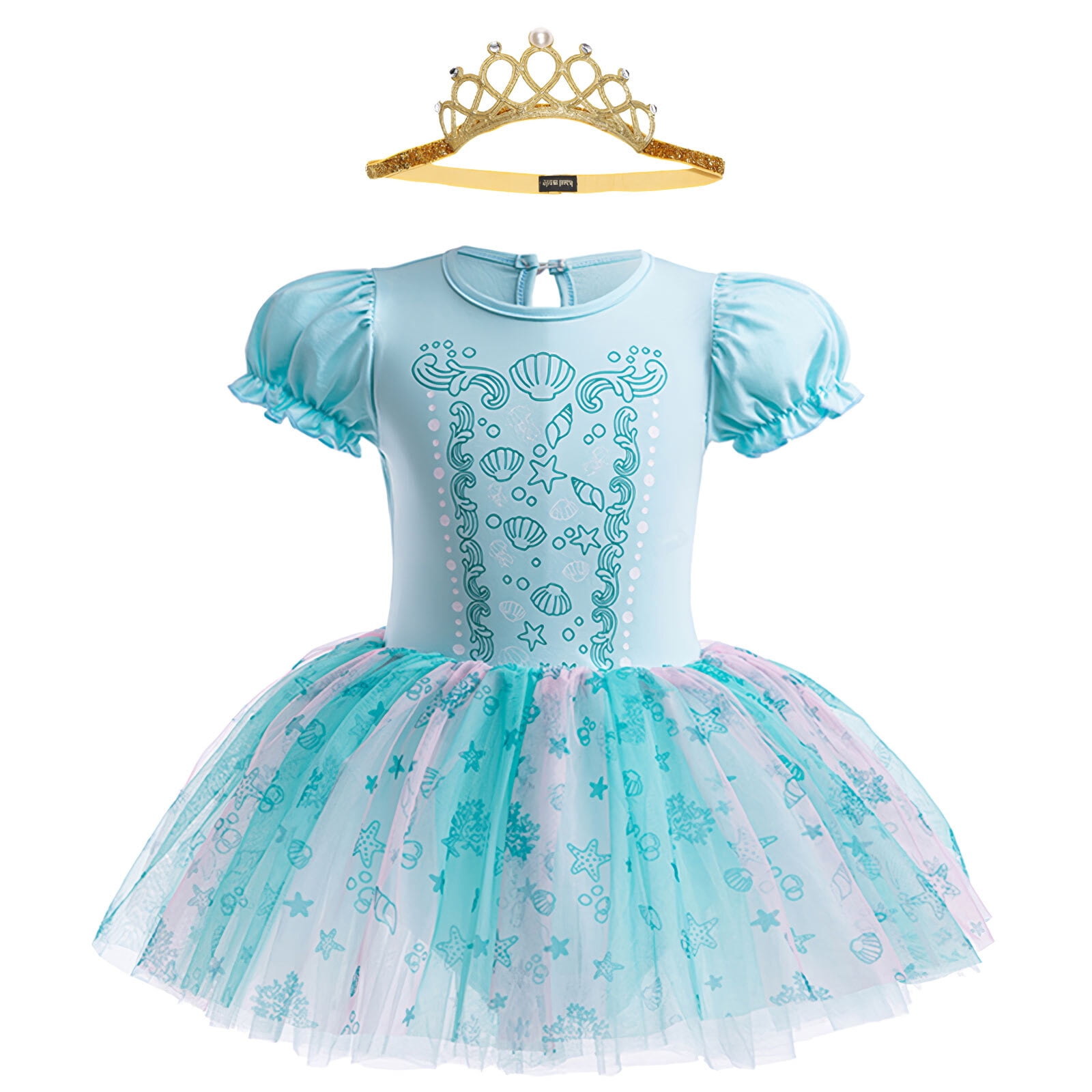 Little Girls Princess Leotards Tutu Dress Costume with Headband ...