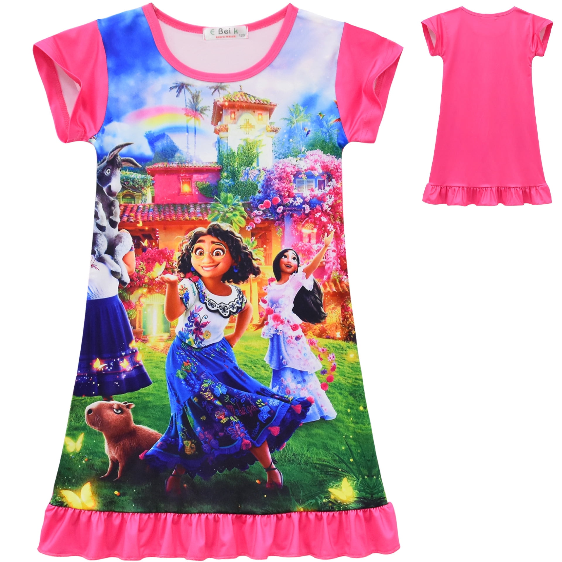 Little Girls Princess Nightgown Dress Cartoon Printed Nightdress ...