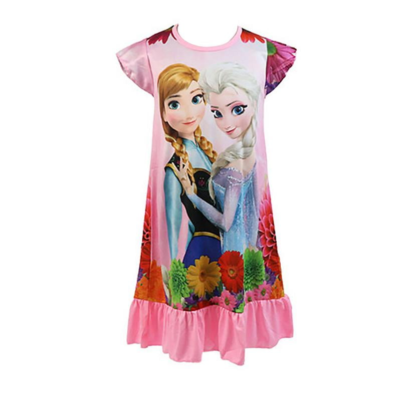 Little Girls Princess Pajamas Nightgown Toddler Printed Nightdress ...