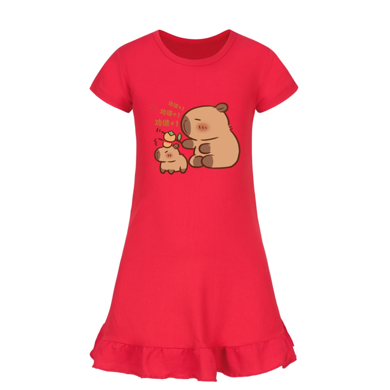 Little Girls Princess Pajamas Nightwear Girls Copybaras Cartoon Printed ...