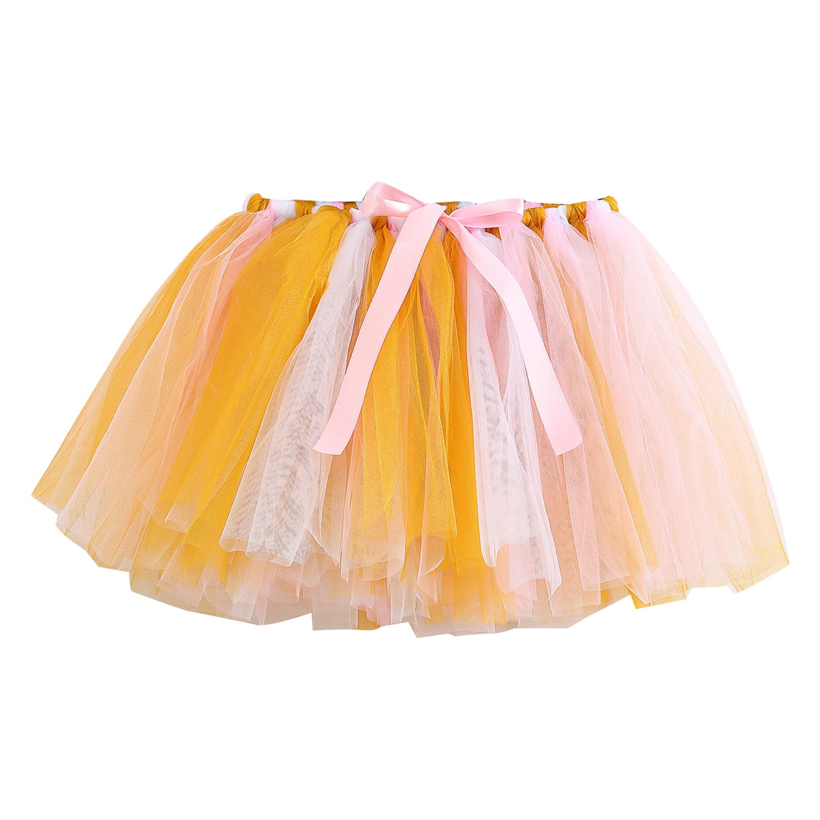 Little Girls Rainbow Tutus Ballet Dance Puffy Tulle Skirts Color Block Mesh Christmas Birthday ...