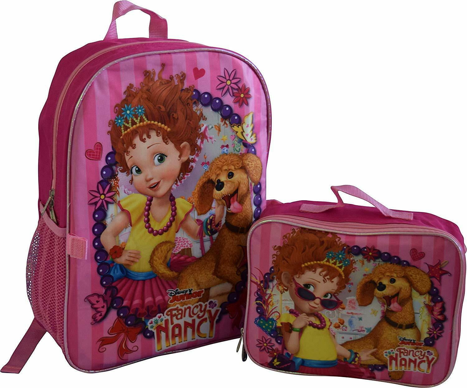 Little Girls School Backpack Lunch box Set Large Cartoon Book Bag Kids ...