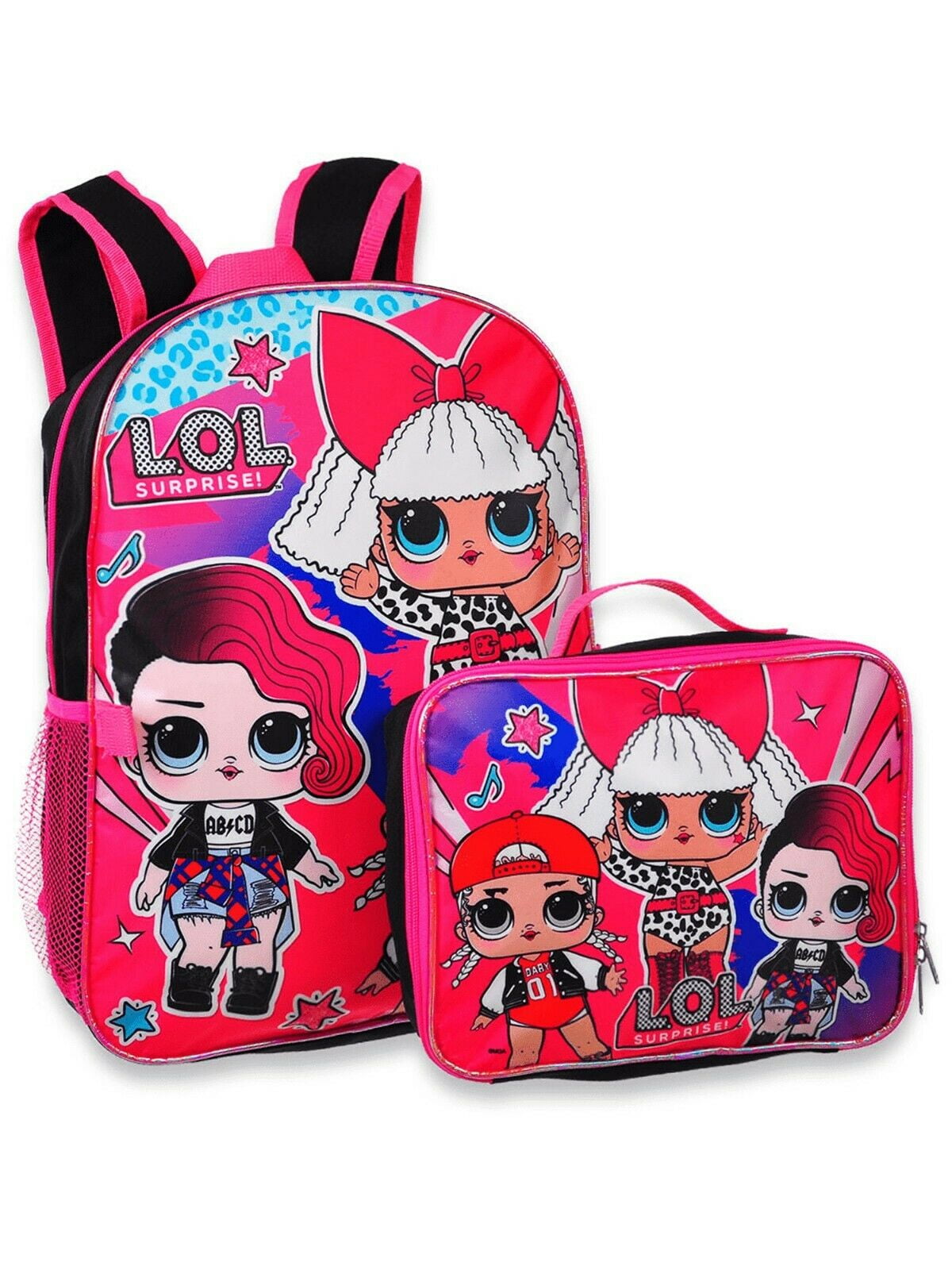 Little Girls School Backpack Lunch box Set Large Cartoon Book Bag Kids ...