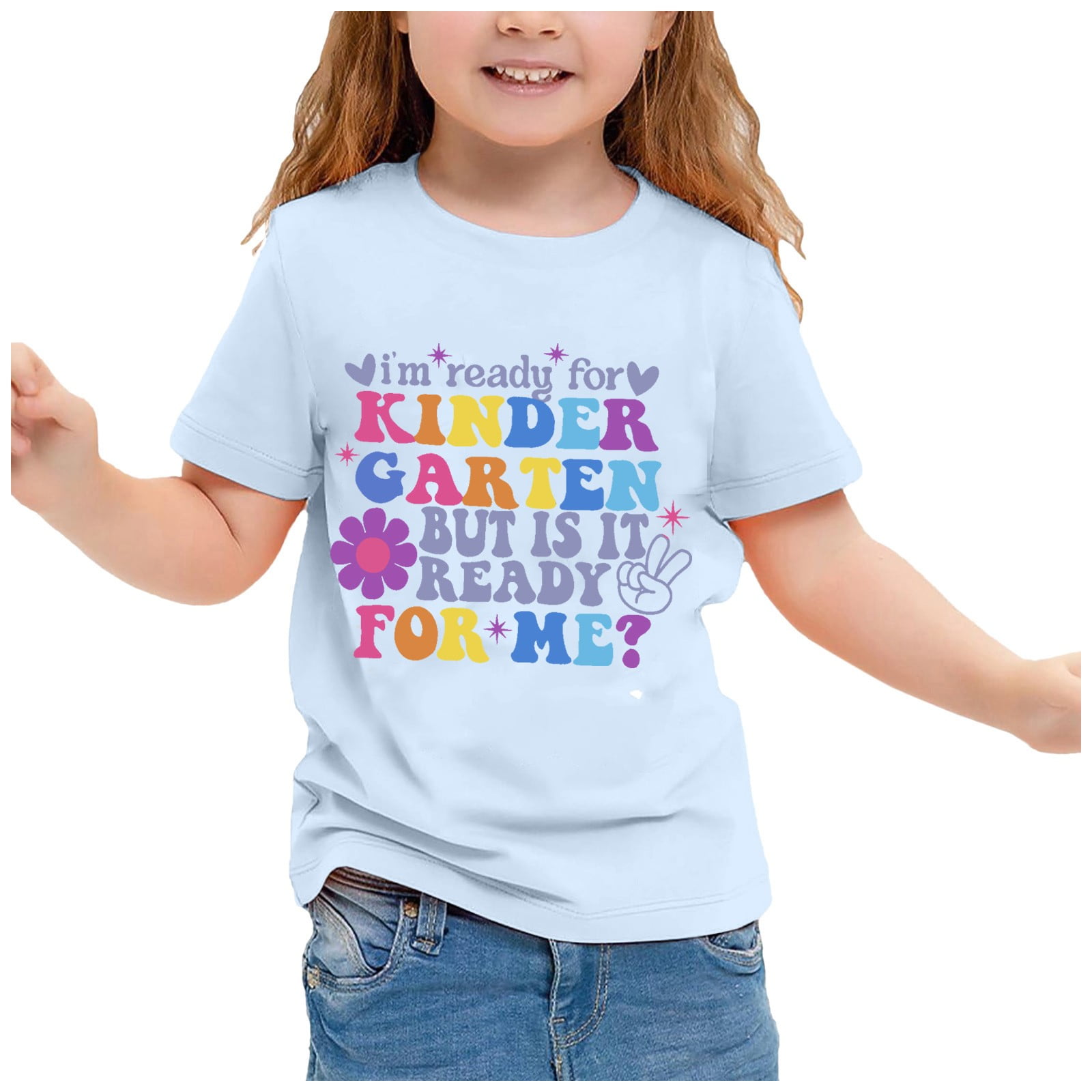 Little Girls Shirts Prin Kindergarten Back To School School Girls ...
