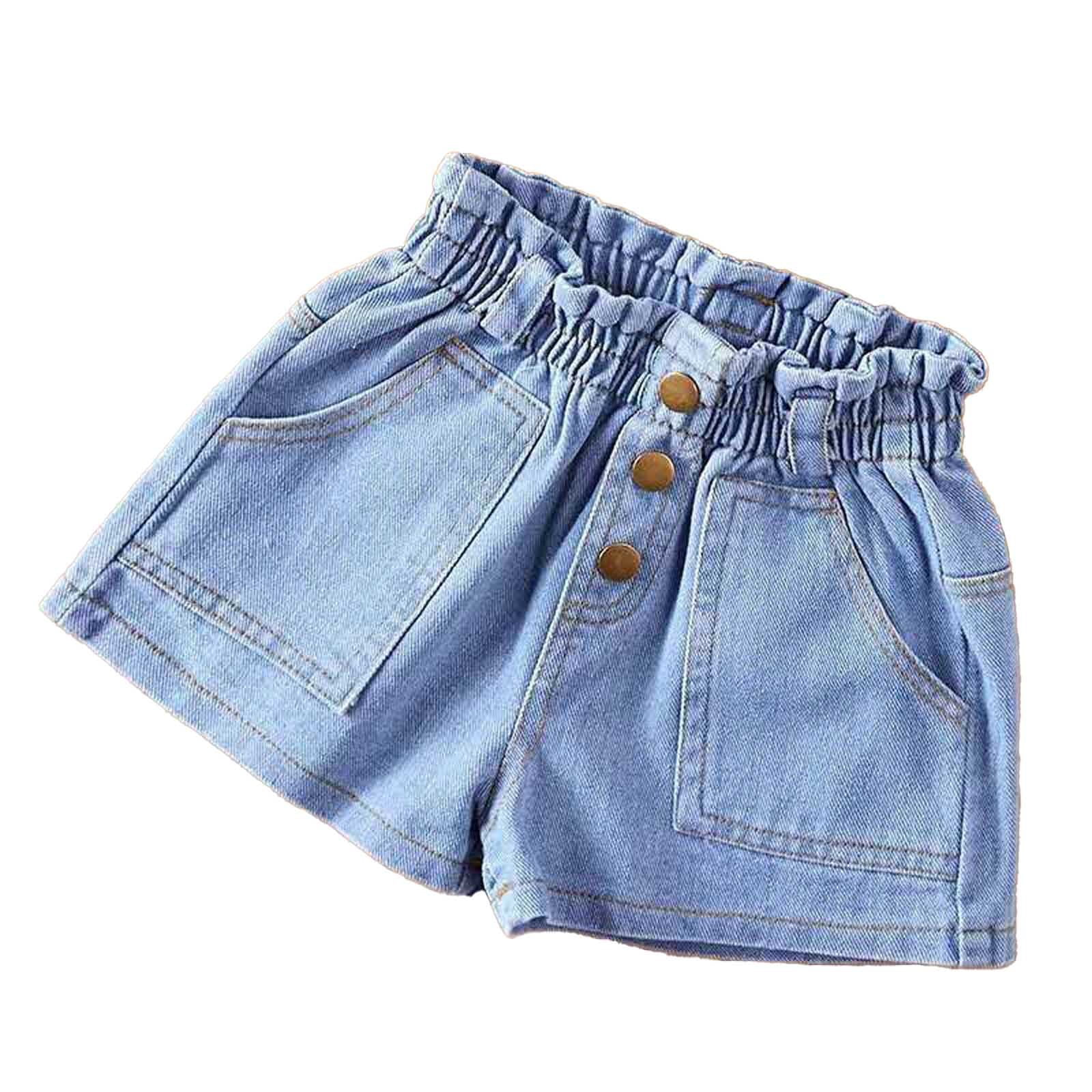 Little Girls' Shorts Girls Jeans High Waist Denim Shorts Girl Summer ...