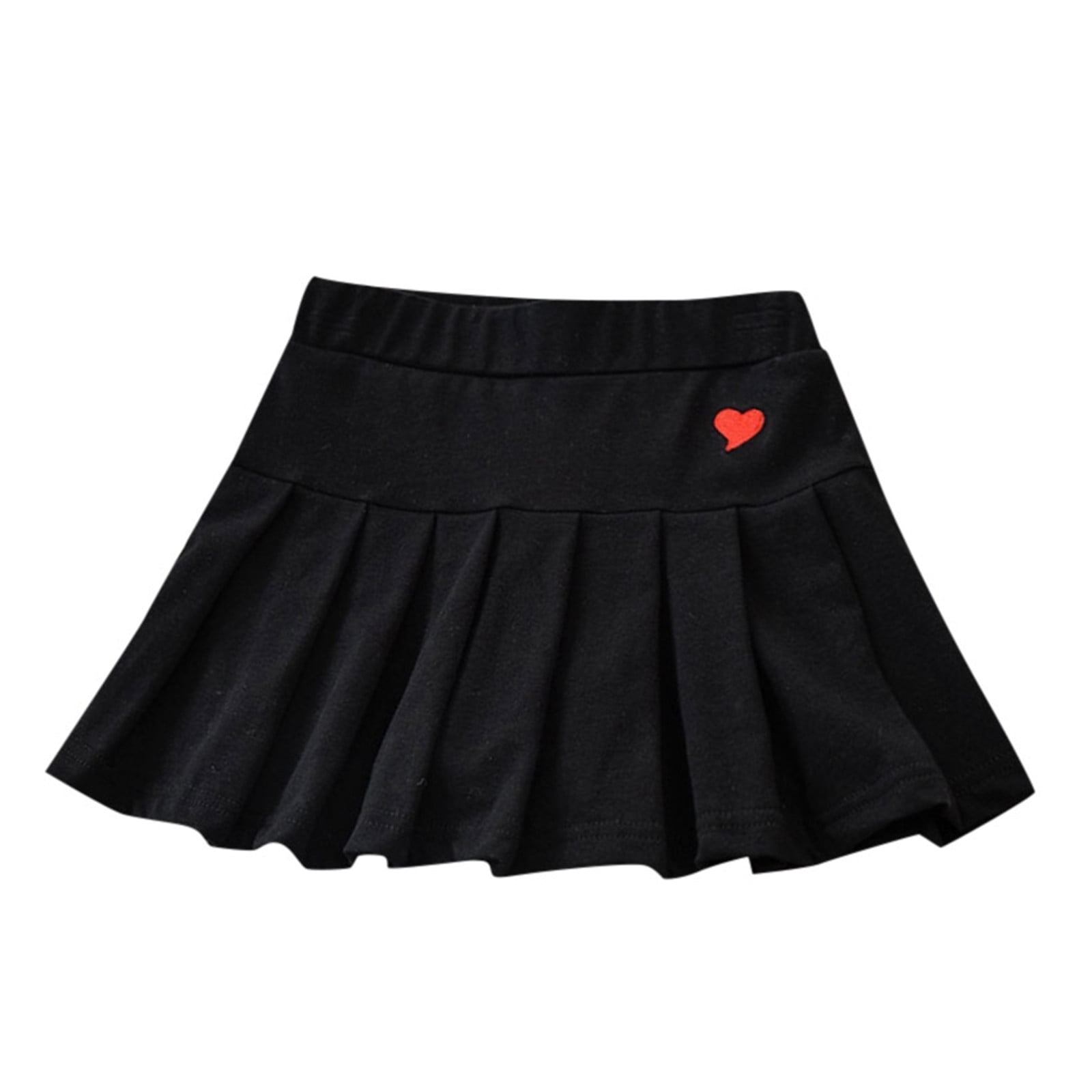 Little Girls Skirts School Solid Color Pleated Mini Skirt With Bulit-In ...