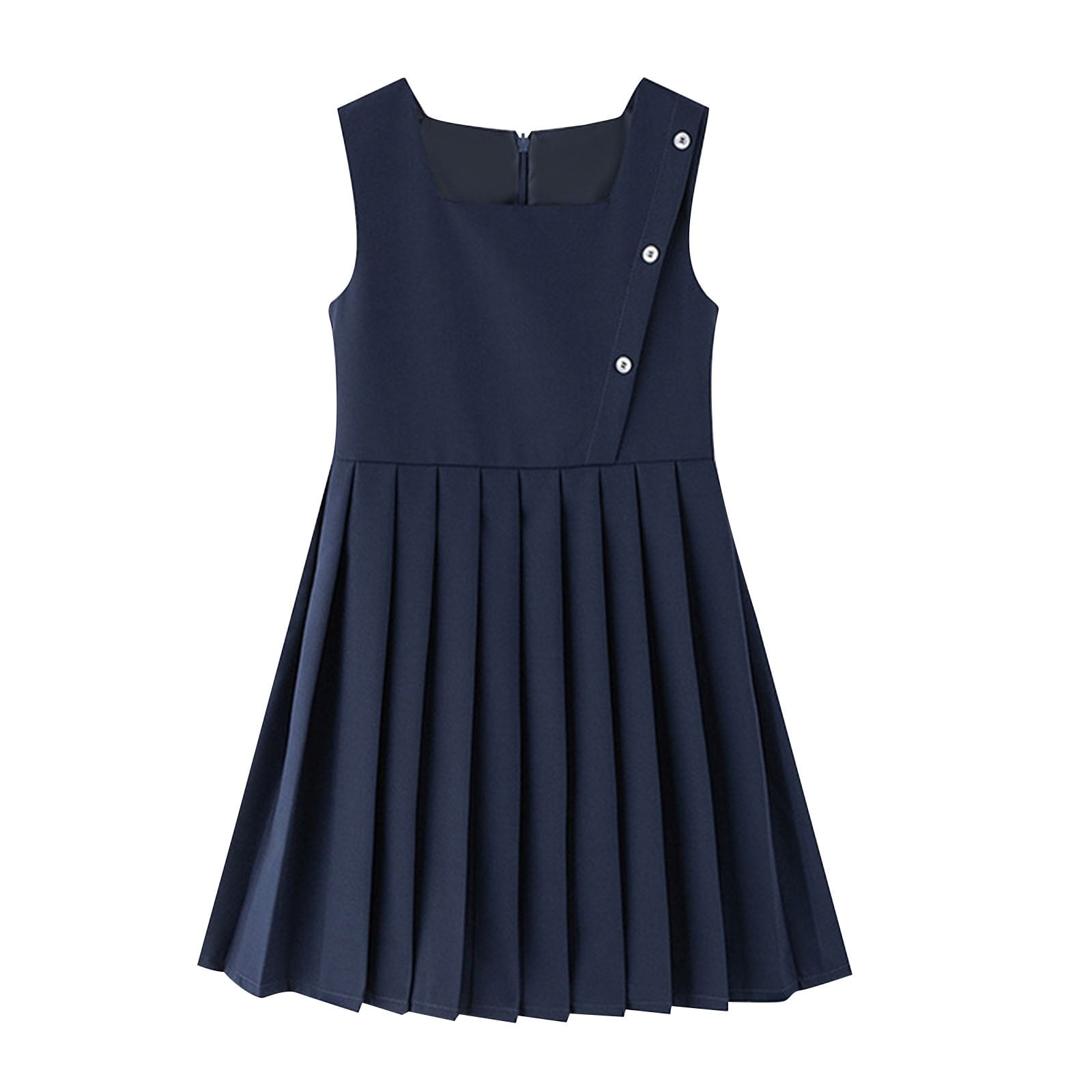 Little Girls Sleeveless Dresses New Girls School Uniform Dress Cute ...