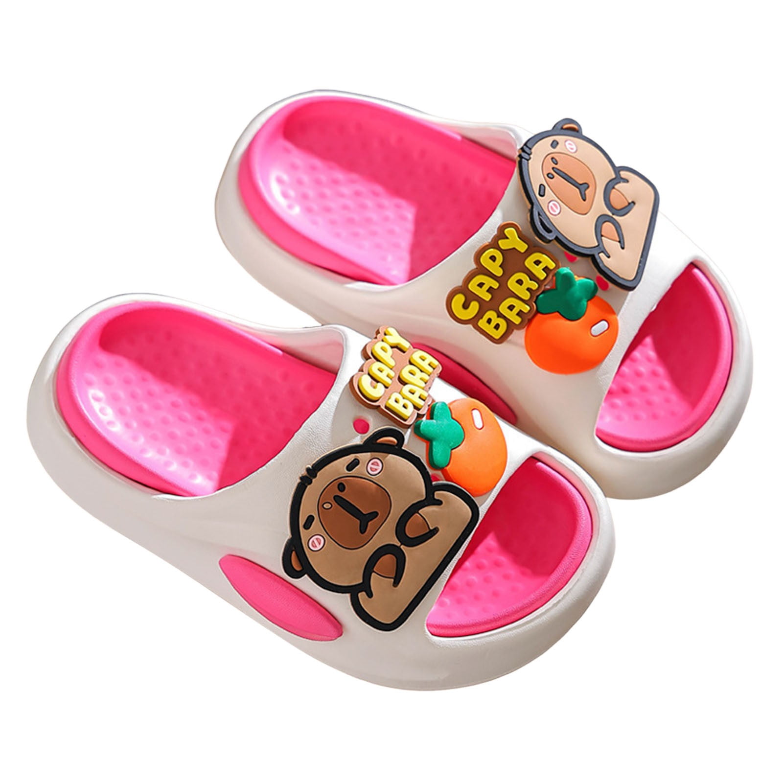 Little Girls Slippers EVA Slip On Shoes With Capybara Tomato Letter ...