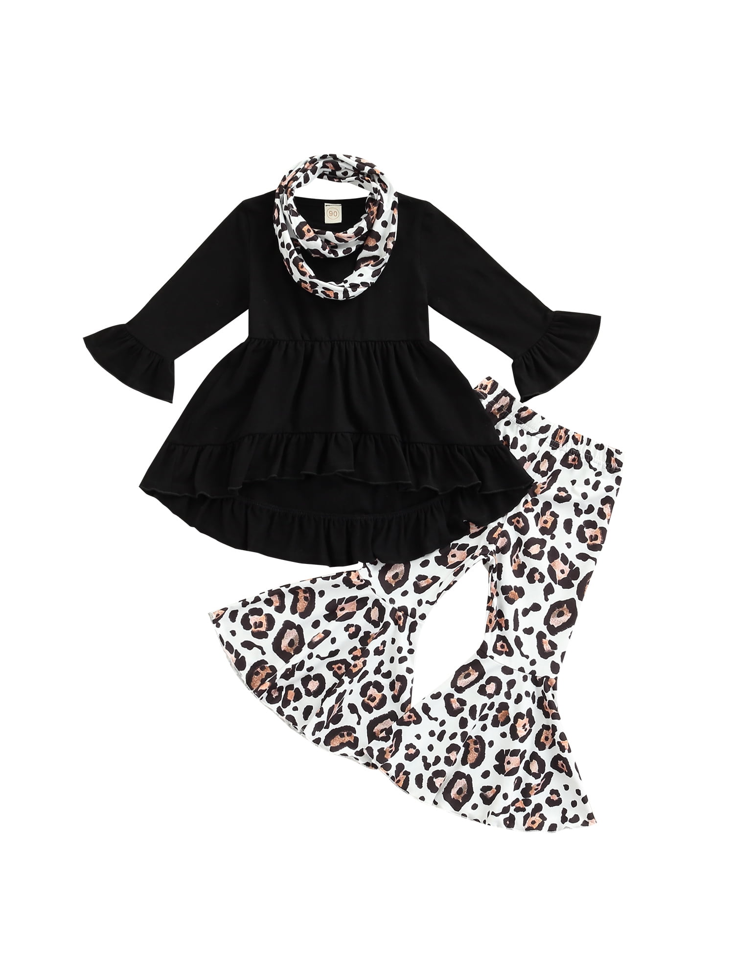 Little Girls Spring Clothes Set, Round Neck Long Sleeve Dovetail Tops ...