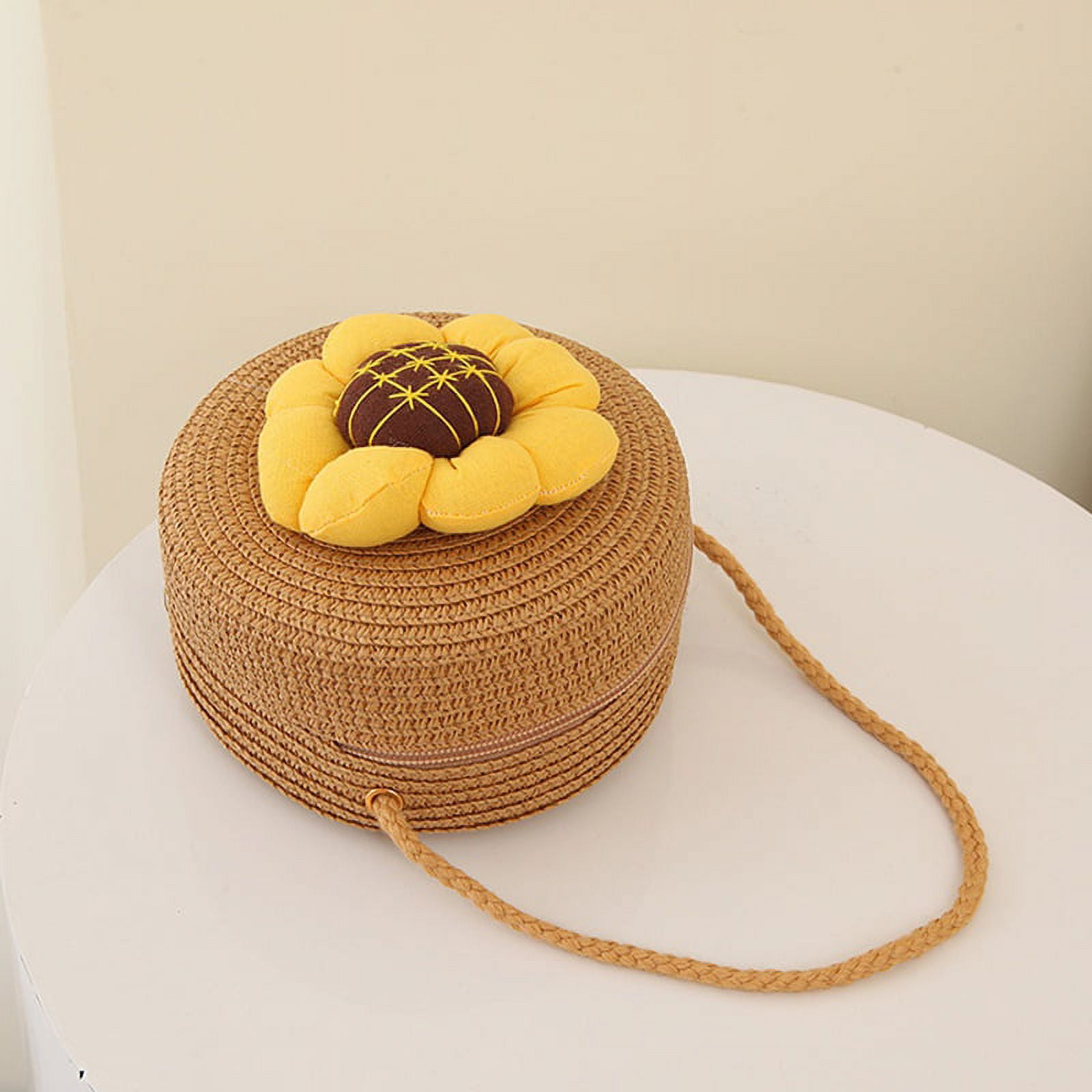 Little Girls Straw Purses Sunflower Straw Shoulder Crossbody Bag Straw ...