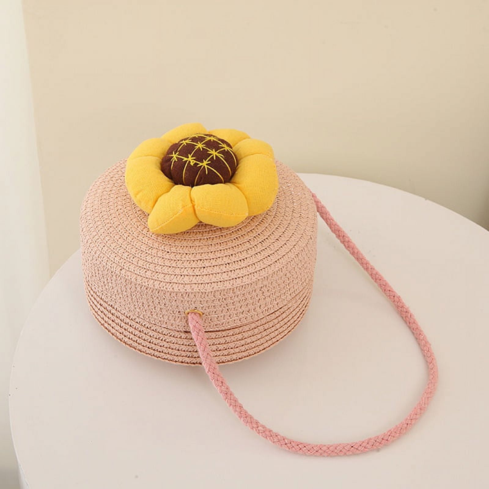 Little Girls Straw Purses Sunflower Straw Shoulder Crossbody Bag Straw ...