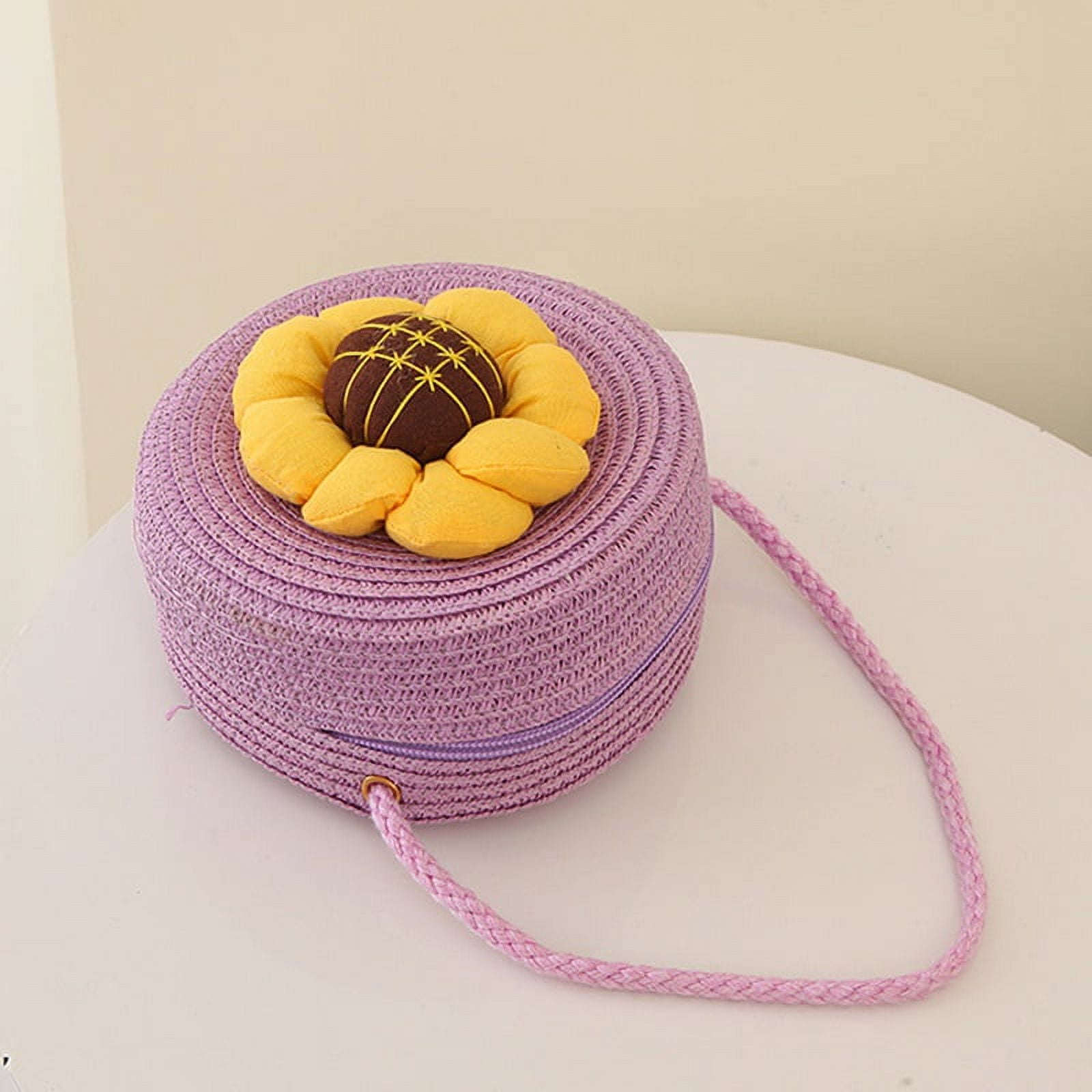 Little Girls Straw Purses Sunflower Straw Shoulder Crossbody Bag Straw ...