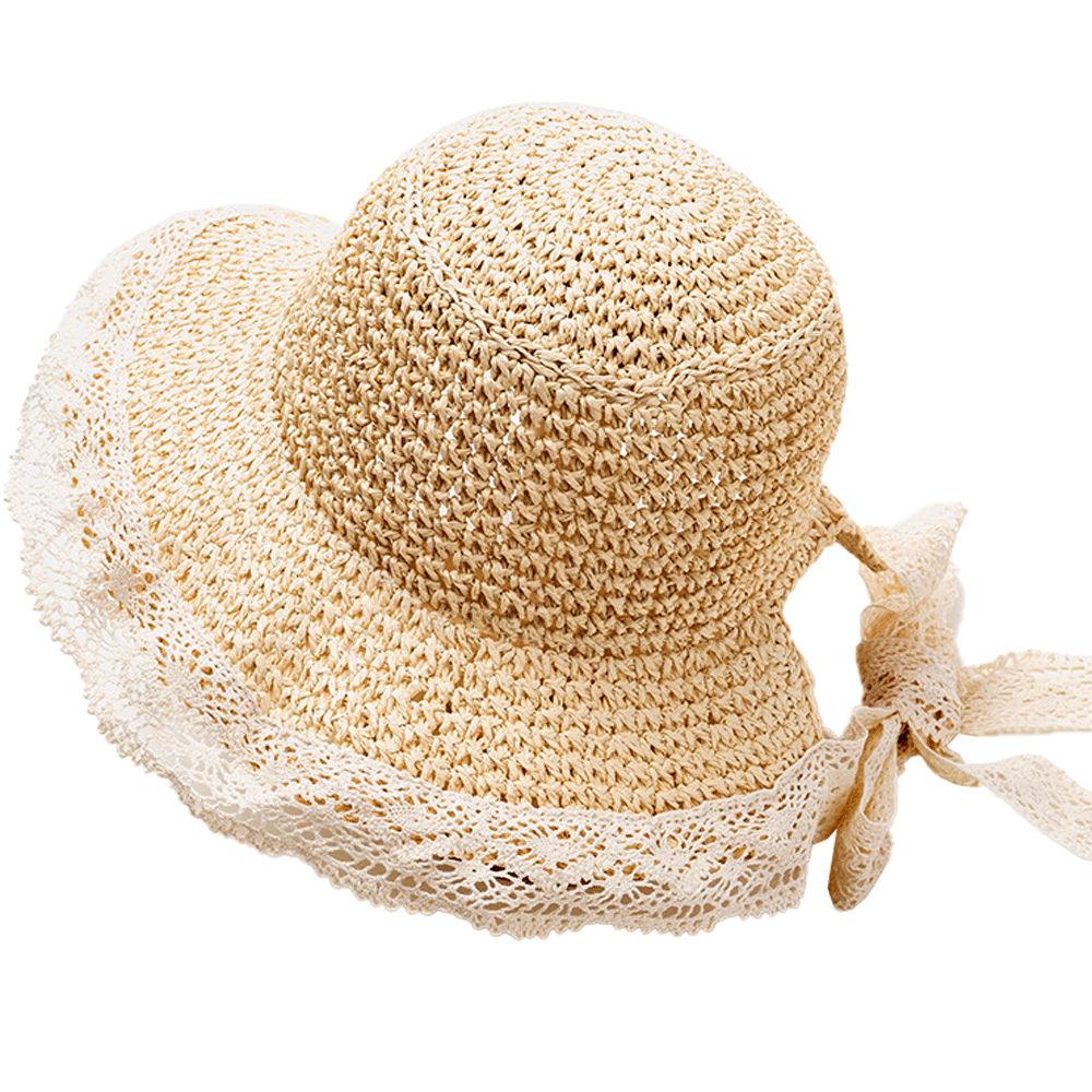Little Girls Straw Sun Hat Summer Beach Cap Foldable Visor Floppy Hats ...