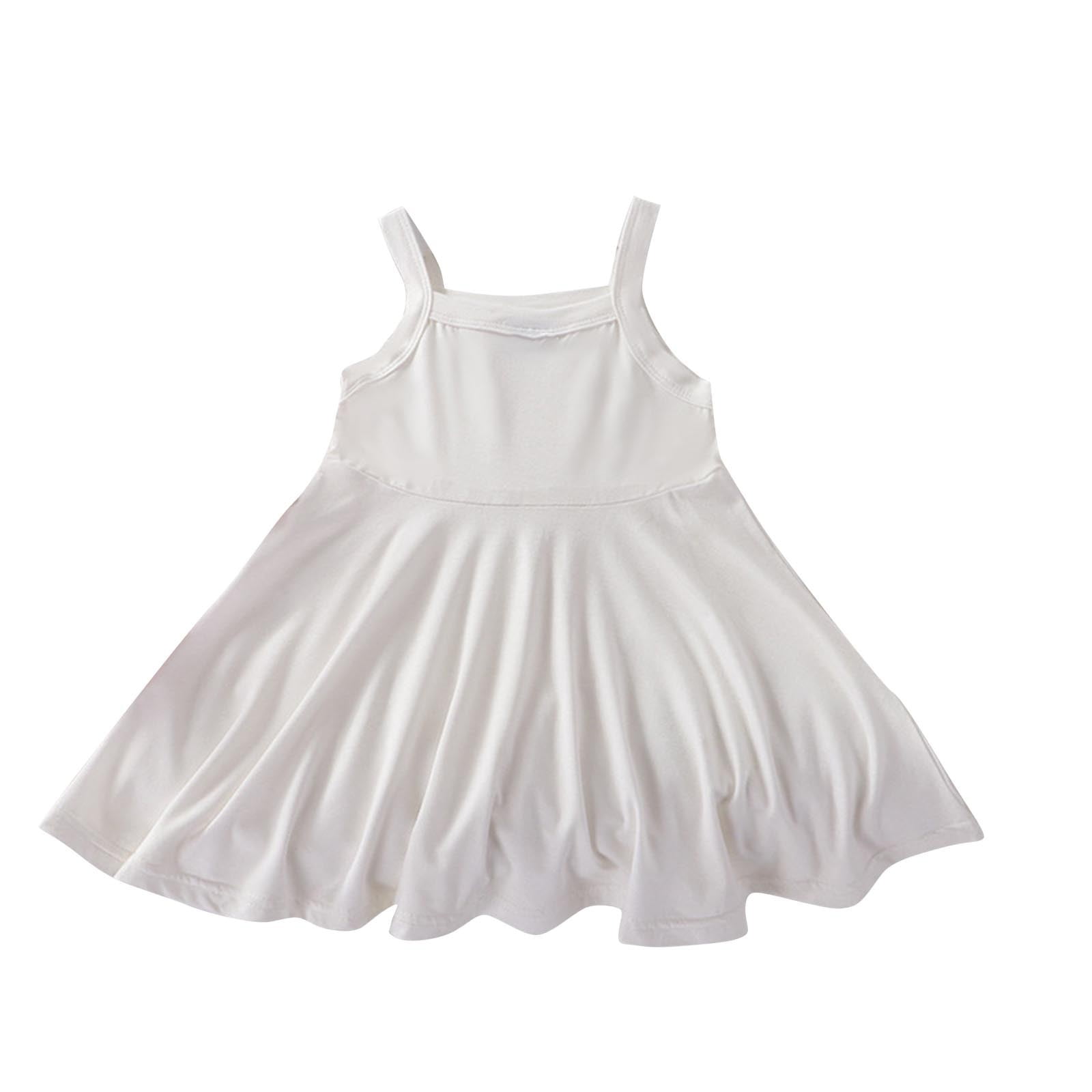 Little Girls' Summer Dress Camisole Spaghetti Strap Mini Slip Dress A-Line Swing Sport Dresses ...