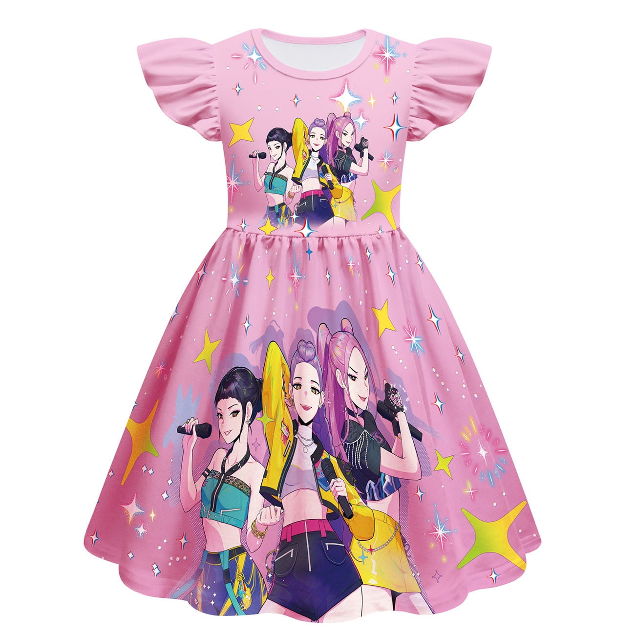 Little Girls Summer Dress Pop Singer Demon Wear Birthday Wedding Girls ...
