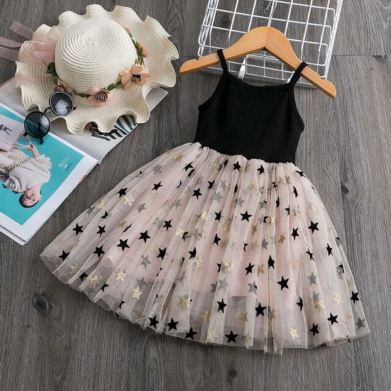 Little Girls Summer Dress for Kids Polka Dot Sling Tutu Princess Party ...