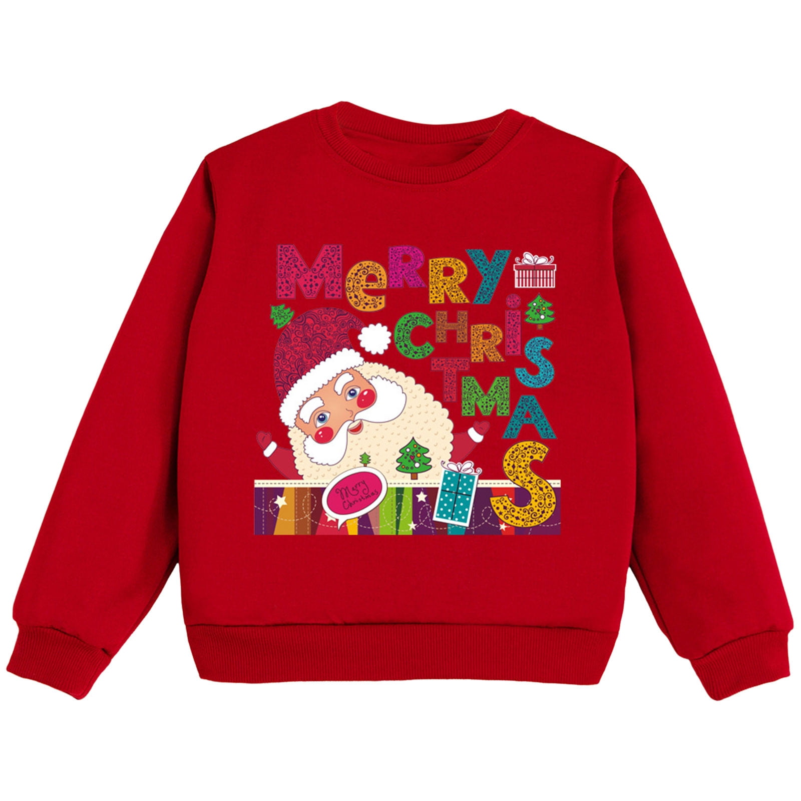 Little Girls Sweatshirt Christmas Crew Neck Long Sleeve Pullover ...