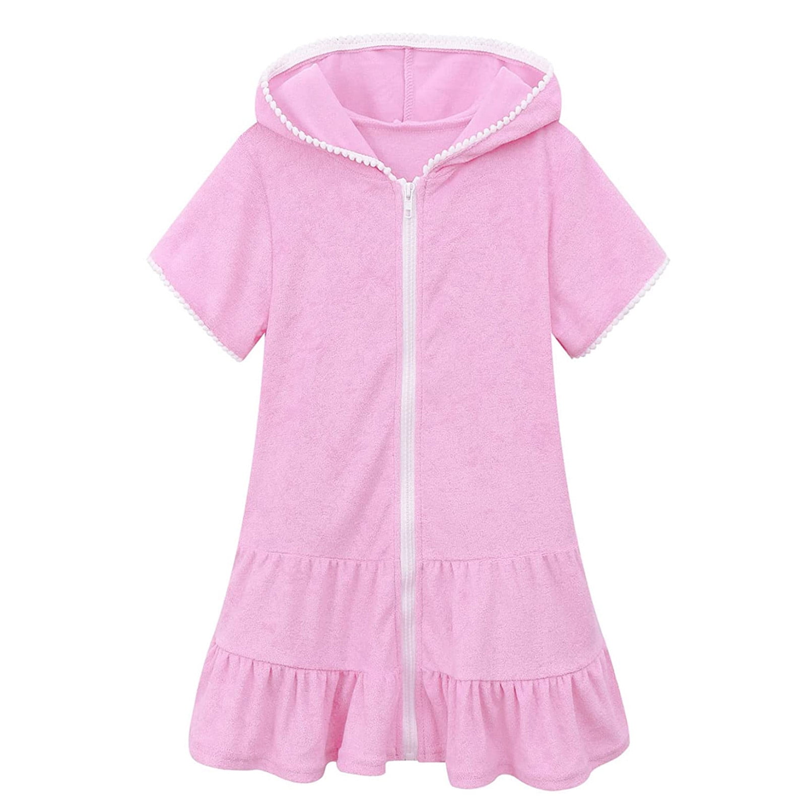 Little Girls Swim Cover Up - Kids Swimsuit Coverup Zip Up Beach Bathing ...