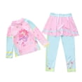 Little Girls Swim Suits Two Piece Cartoon Print Sun Protection Split ...