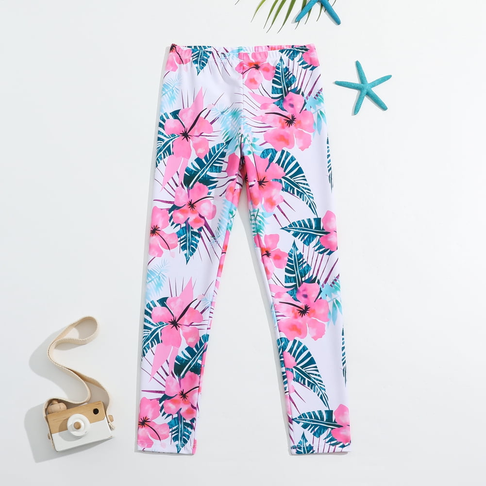 Little Girls Swimming Pants Toddler Athletic Leggings Rashguard Surfing ...