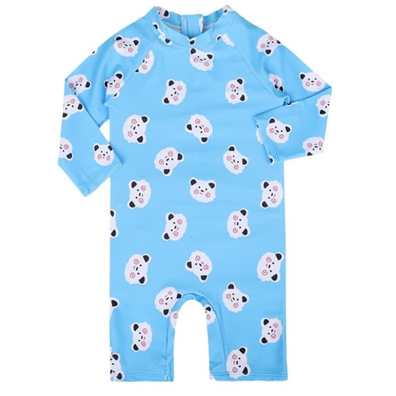 Little Girls Swimsuits Stylish Lake Long Sleeve Jumpsuitscreen Cap ...