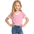 Little Girls T-Shirt Short Sleeve Crewneck Casual Soft Blended Basic ...