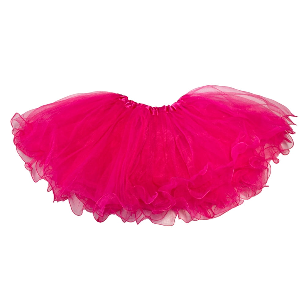 Hot Pink Little Girls Tutu Ruffle Edge 3-Layer (4 mo - 3T) - Walmart.com