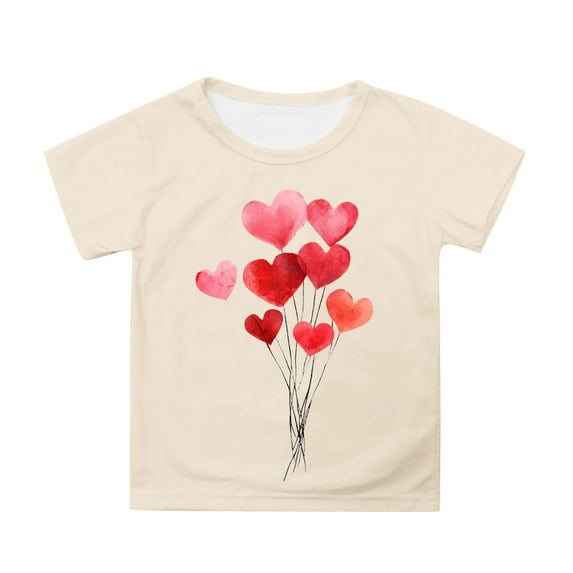 Little Girls Valentines Day Summer Short Sleeve T Shirt Cute Cartoon ...