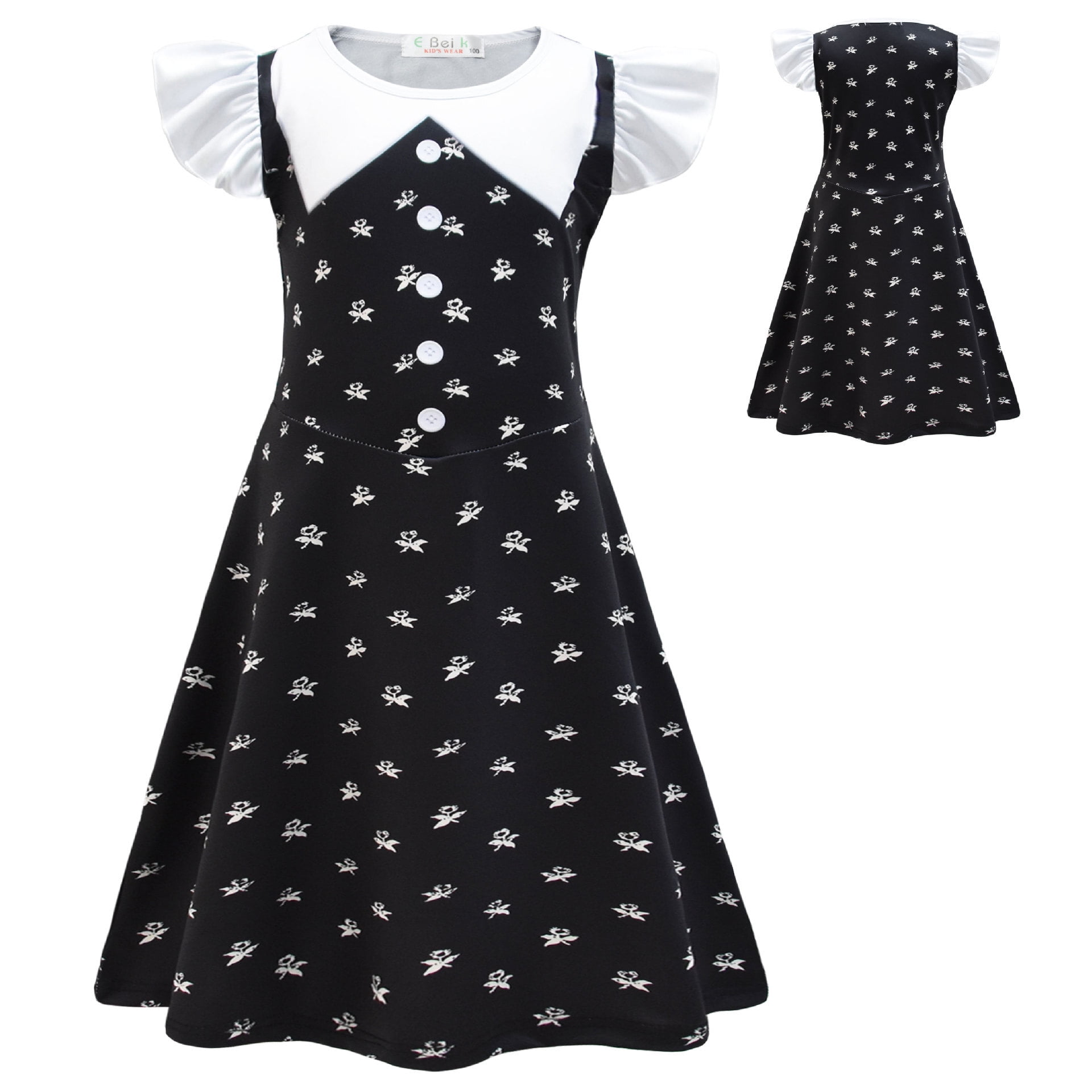 Little Girls Wednesday Black Dress Halloween Cosplay Party Costume ...
