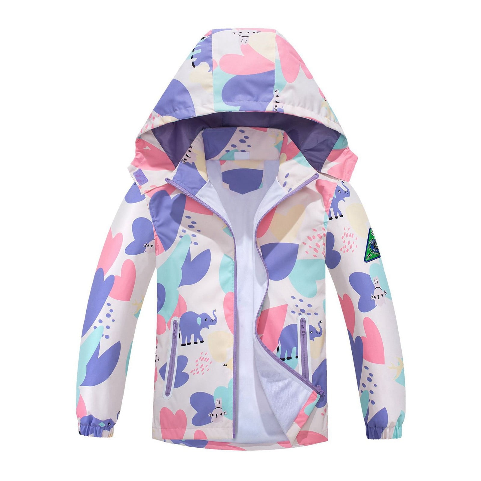 Little Girls Windbreaker Jacket With Detachable Hood Kids Outdoor ...
