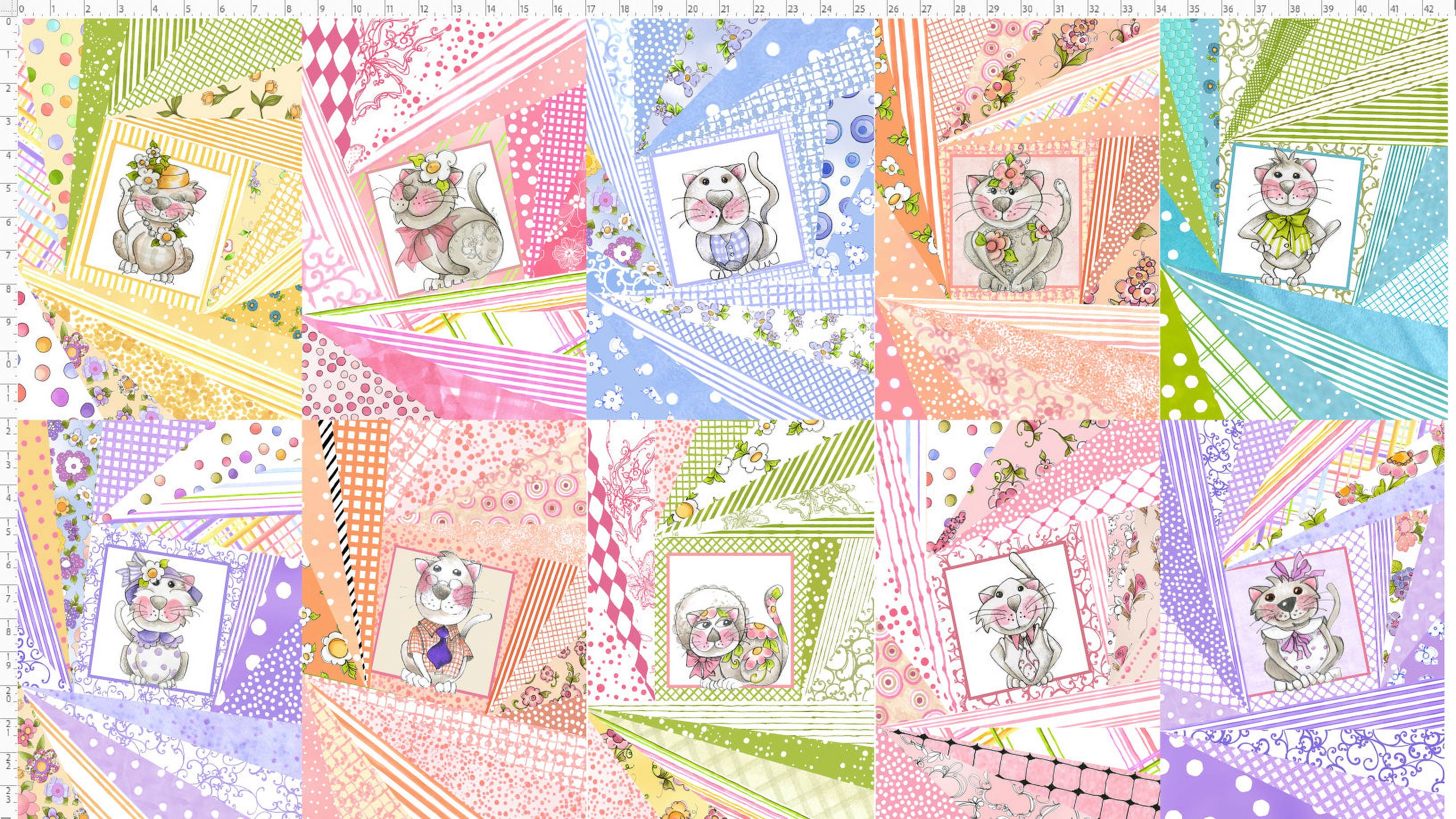 Little Gray Cat Fabric Panel - Walmart.com