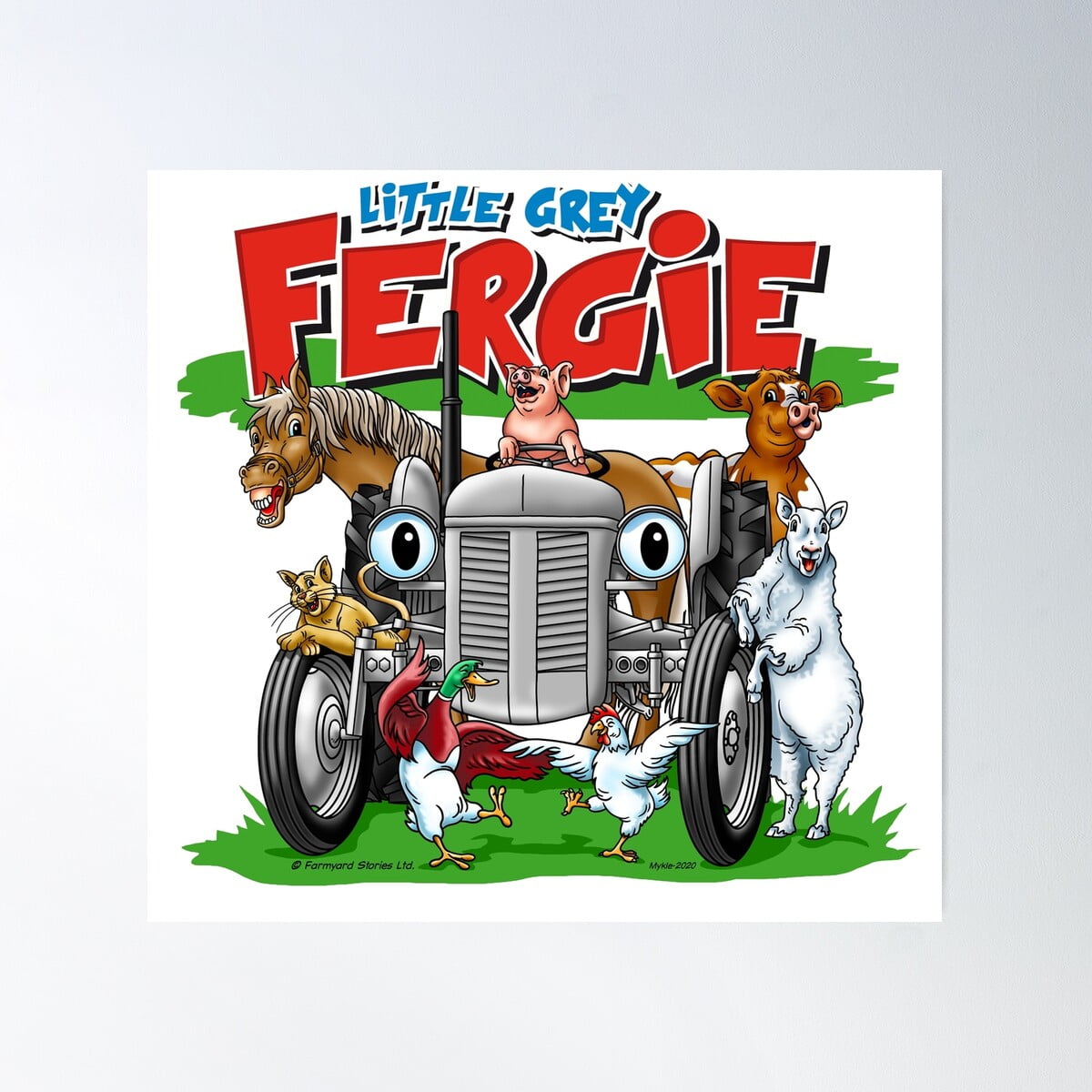 Little Grey Fergie And Animals Poster Wall Art, Modern Wall Decor For ...