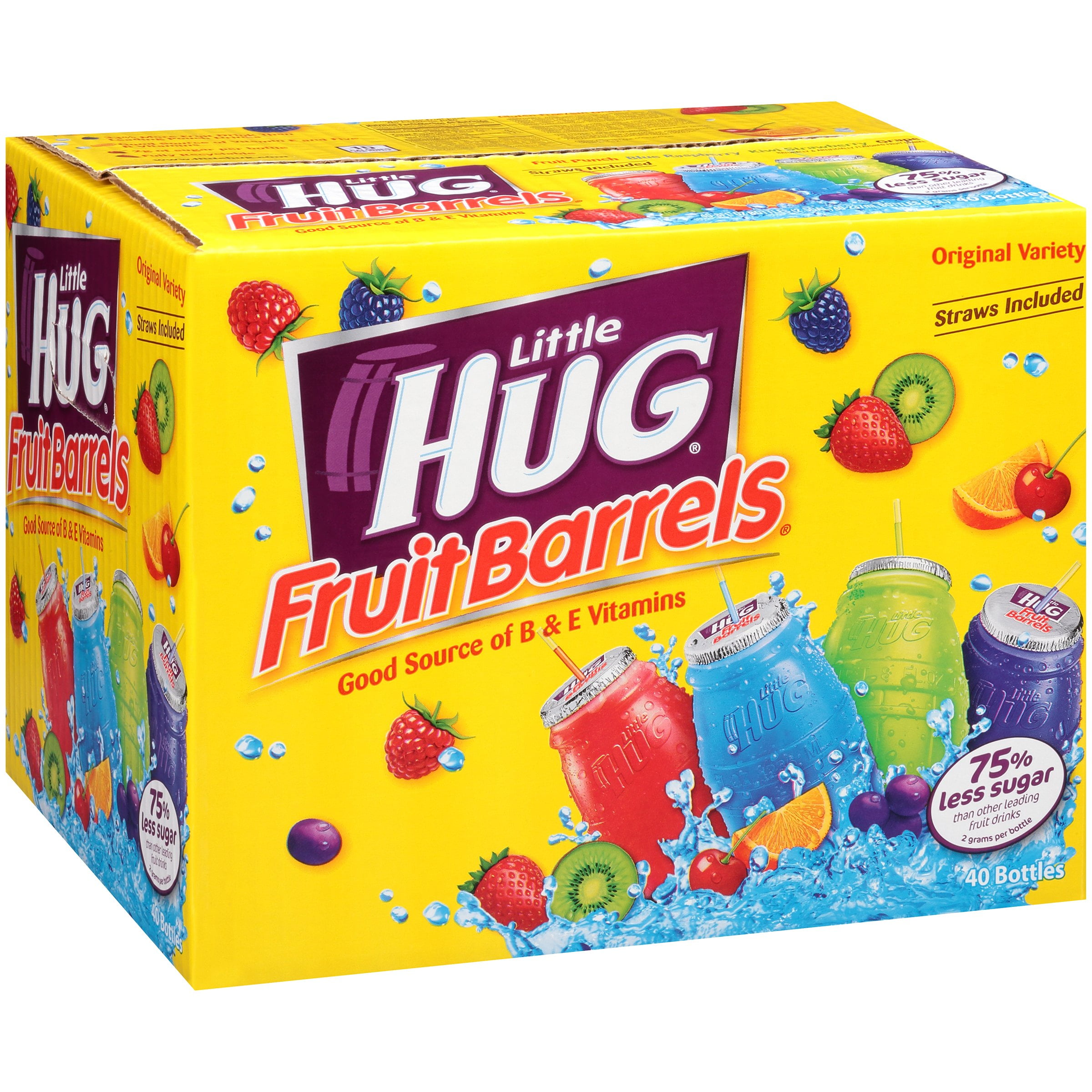Little HUG Fruit Barrels, Original Variety Pack, 40 Count, 8 fl oz, Low ...